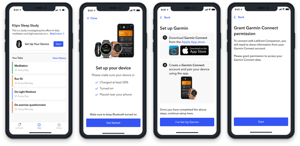 Guide For Participant Onboarding Using Garmin Connect And Labfront Companion